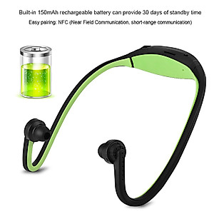 Serounder Bluetooth Headset, Sport Wireless Bluetooth 4.1 Neckband Earphone Stereo Headphones Headset w/Mic, TF Card Slot and Hands-Free Calls(Green)