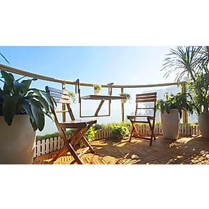 INTERBUILD REAL WOOD Acacia Hardwood Sofia Folding Chairs Balcony|Dining|Lawn|Indoor|Outdoor|Patio Chairs, 17" Tall, 2 Piece Set - Espresso