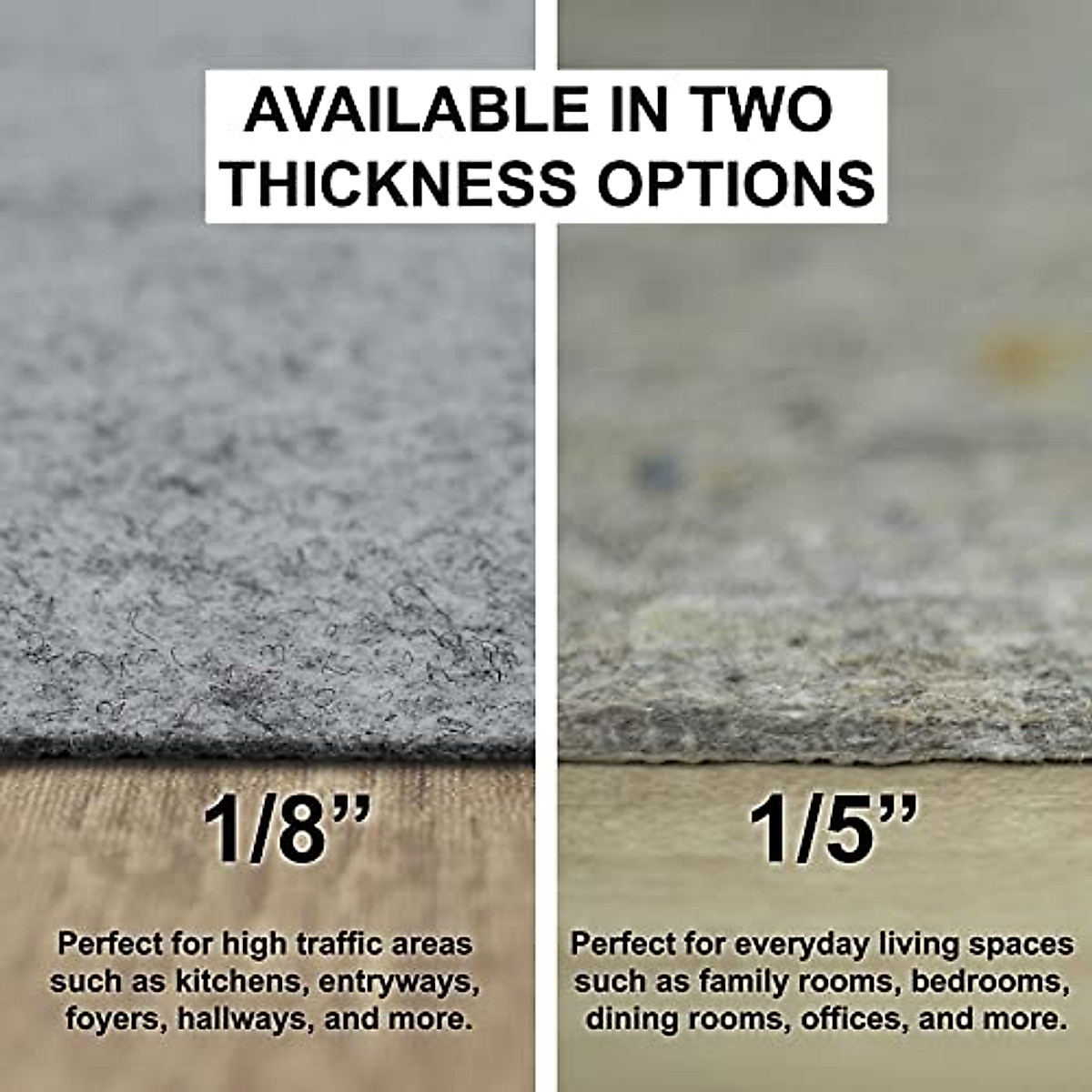 Mohawk Home 2 x 3 1/8 Low Profile Non Slip Rug Pad Felt + Rubber Gripper, Great For High Traffic Areas -Safe For All Floors