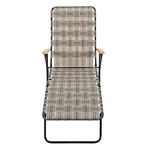 CAMP&GO 4-Position Folding Web Lawn Beach Lounger Chair, Multi