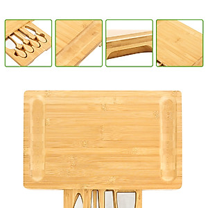 Diosbles Bamboo Cheese Board, Cheese Plates with Knife Set