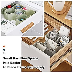 KOBSAINF Honeycomb Drawer Organizer Divider,DIY Plastic Adjustable Grid Dresser Drawer Organizers for Baby Cloth,Belts, Ties, Clothing, Makeup (2PCS White)