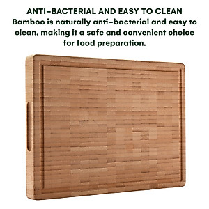 Prosumers Choice Large Bamboo Cutting Board for Kitchen - 14x10-Inch Heavy Duty Wood Chopping Boards for Meat, Fruits, and Vegetables - Rectangular Kitchen Serving Tray or Turkey Carving Block