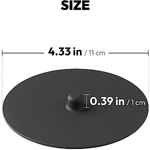 Carrotez Silicone Cup Cover Lids, 4.3 Inch Mug Covers, Reusable Silicone Coffee and Tea Cup Lids, 1 pc - Black