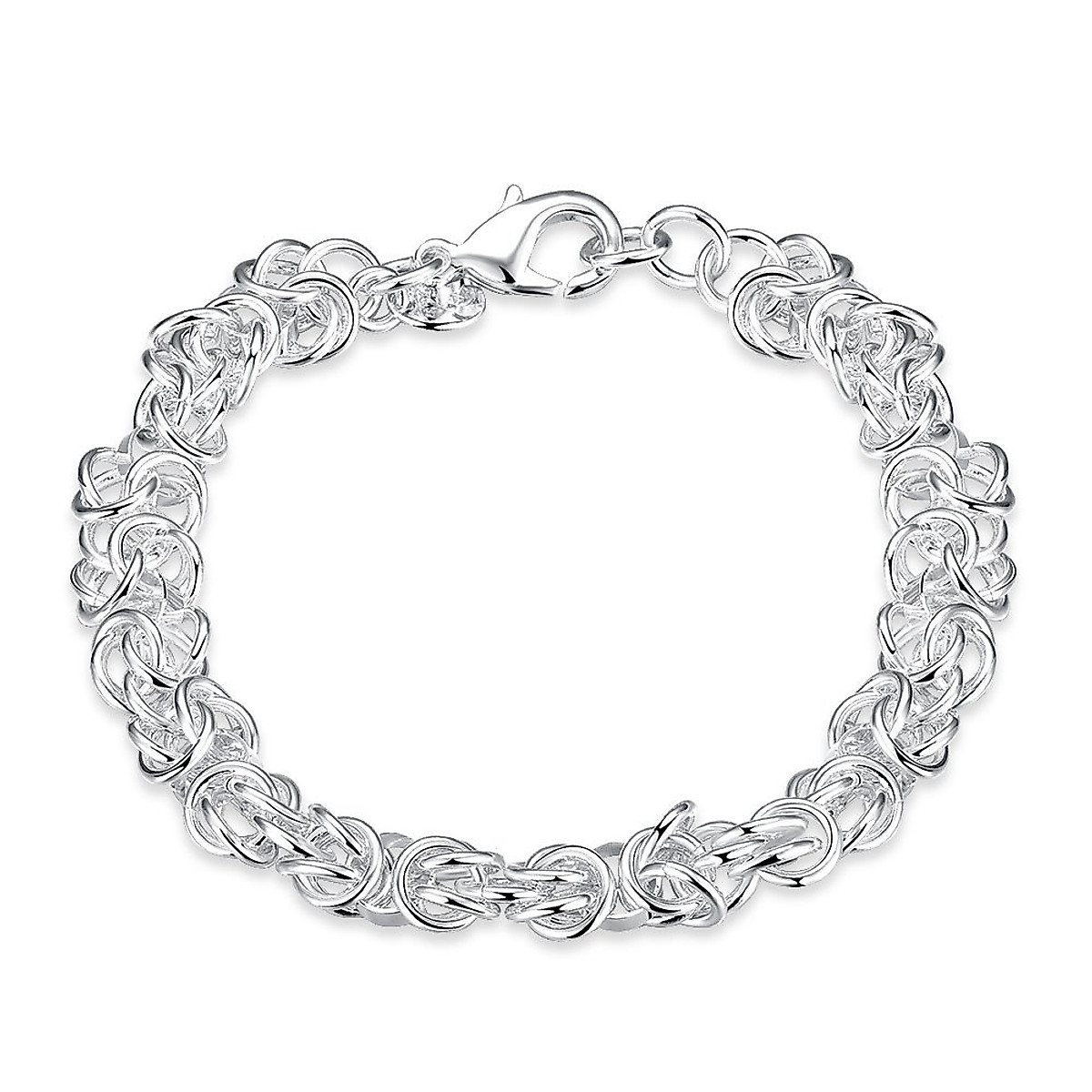 NABTYJC Sterling Silver Double Rolo Link Chain Bracelet 8" For Men or Women Teens, DIY Jewelry