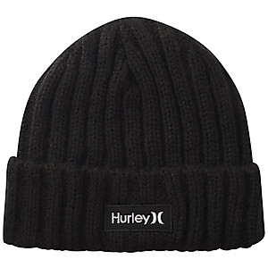 Hurley Mens Winter Hat Eagle Flats Cuffed Beanie, Size One Size, Black