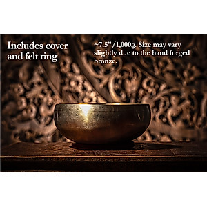 Meinl Sonic Energy Bronze Venus Flower Singing Bowl with Felt Ring and Cover (Synthesis Series) — Made in India — for Meditation, Yoga and Sound Healing Therapy, 7.6", 2-Year Warranty (SB-S-VF-1000)
