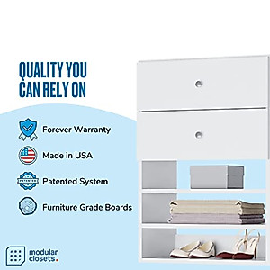 Short Closet Shelves Tower - Modular Closet System With Drawers (2) - Corner Closet System - Closet Organizers And Storage Shelves (White, 31.5 inches Wide) Closet Shelving