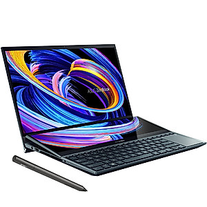 ASUS ZenBook Pro Duo Laptop 15.6" 4K UHD OLED Touchscreen (Intel i7-12700H 14-Core, 16GB LPDDR5, 4TB PCIe SSD, GeForce RTX 3060 6GB, ScreenPad Plus, Stylus, Backlit KYB, Win 11 Pro) w/Dockztorm Dock