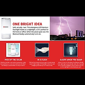 American Red Cross Eton Blackout Buddy Color Motion Activated Emergency LED Flashlight and Nightlight, White