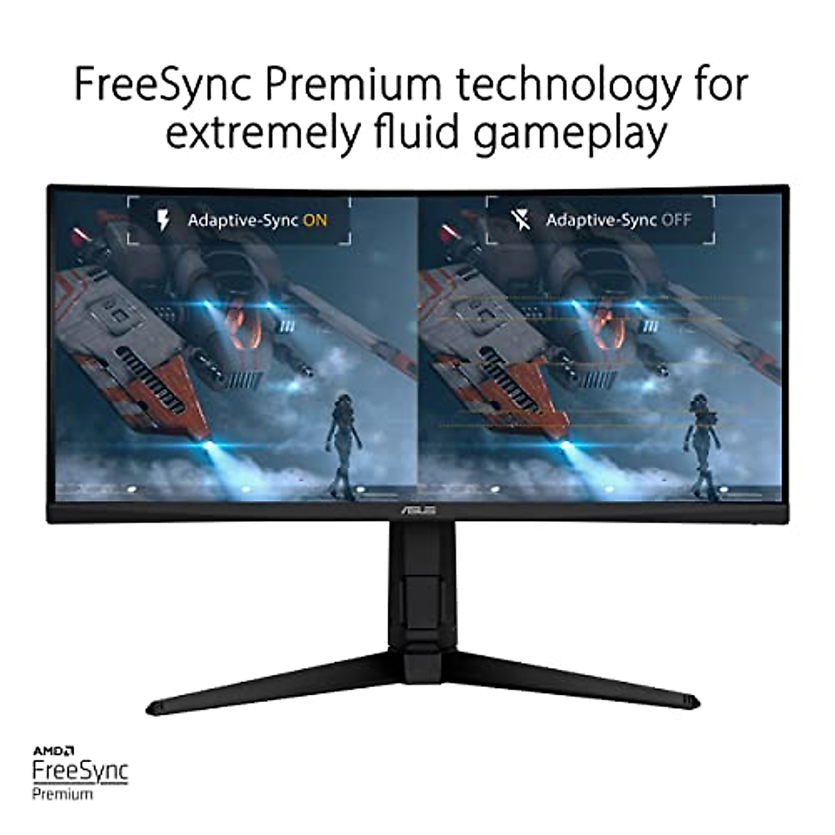 ASUS TUF Gaming 30” 21:9 1080P Ultrawide Curved HDR Monitor (VG30VQL1A) - WFHD (2560 x 1080), 200Hz (Supports 144Hz), 1ms, Extreme Low Motion Blur, FreeSync Premium, Eye Care, DisplayPort, HDMI,Black