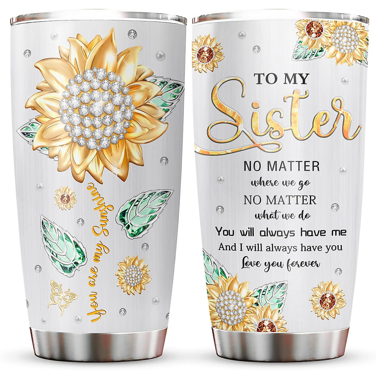 Best Big/Little Sister Gifts from Sisters Tumblers 20oz - Cool/Funny Gifts for Sister from Brother Coffee Mug - Gift for Sister Cup - Christmas Birthday Gift Ideas for Sister - Sister Gift