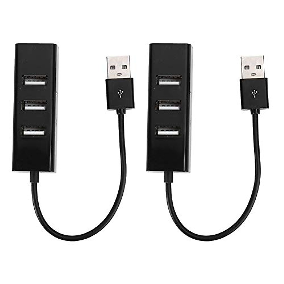 Salaty 4‑Port Hub, USB2.0 Hub 2Pcs Plug and Play for Notebooks(4USB Interface-Black, Pisa Leaning Tower Type)