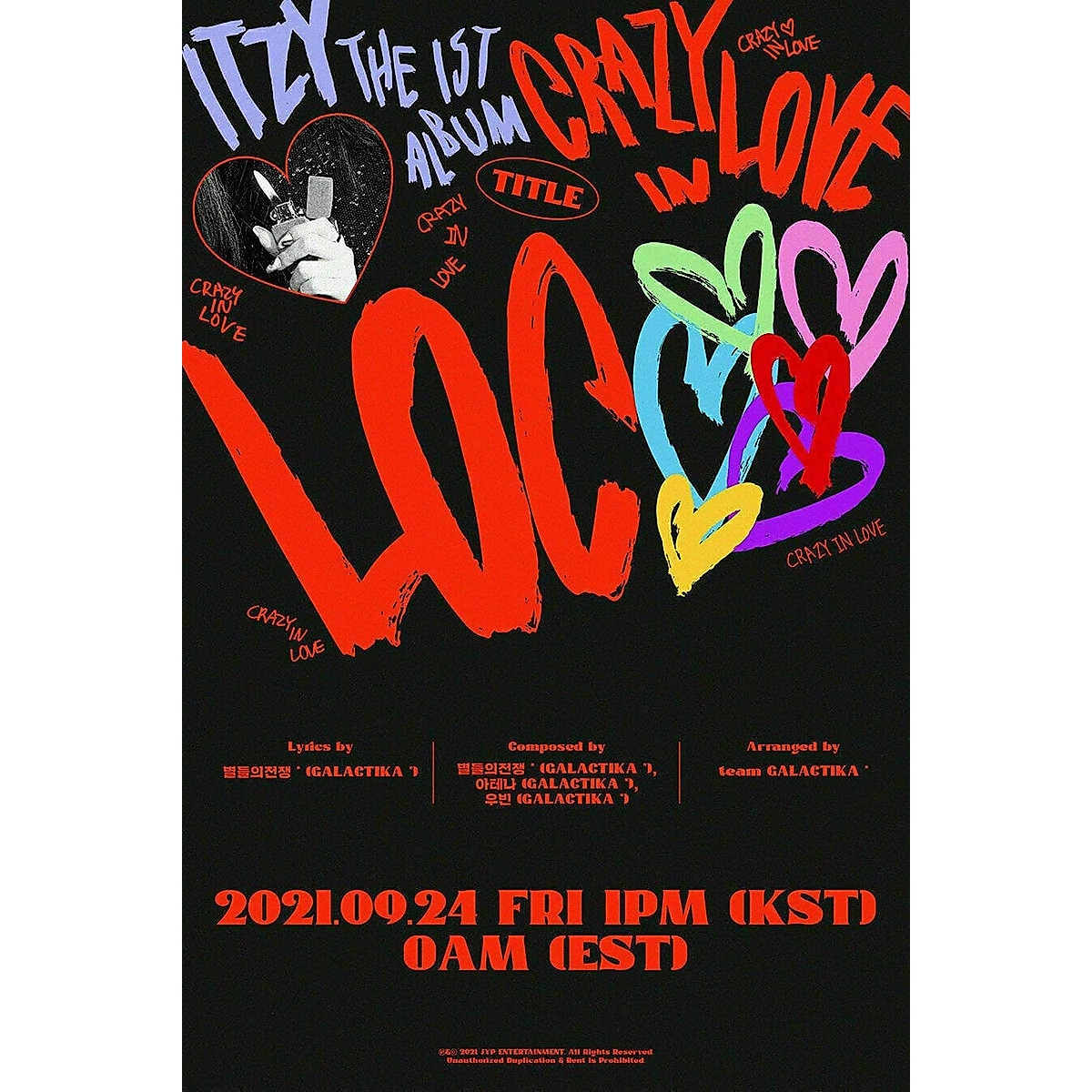 Pledis ITZY - CRAZY IN LOVE (Vol.1) Album+Extra Photocards Set (YEJI ver.)