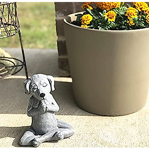 EatingBiting 4.7" Meditation Dog Statue Yoga Dog Garden Decor Buddha Art Sculptures Home Ornament Garden Decoration, Home Decoration (Meditation Dog Statue, Dog Buddha