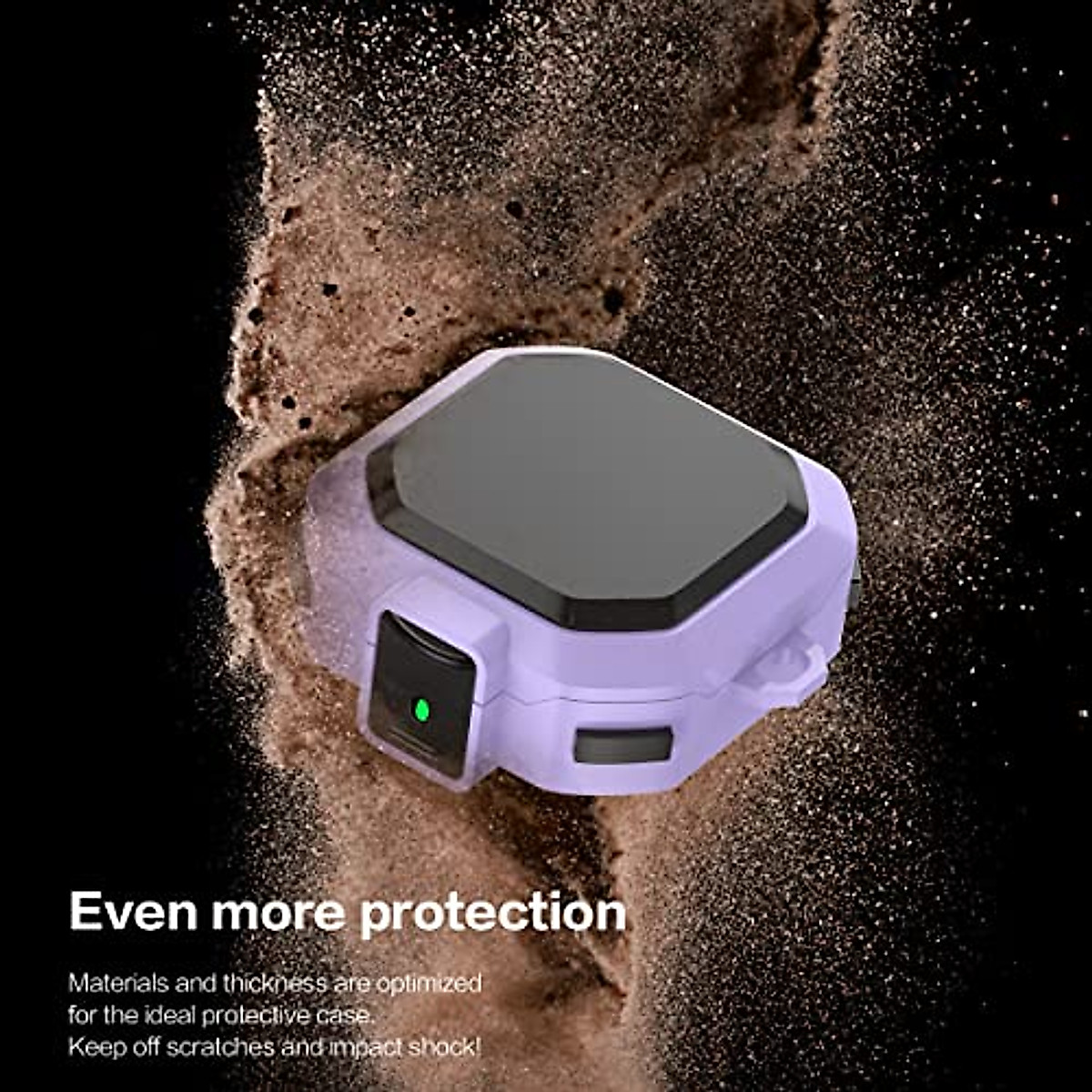 [with Lock] Armor Cover for Galaxy Buds Pro Case/Galaxy Buds 2 Case/Galaxy Buds Live Case,Shockproof PC+TPU Protective Cover for Samsung Buds 2/Buds Pro/Buds Live with Fashion Candy Keychain(Purple)