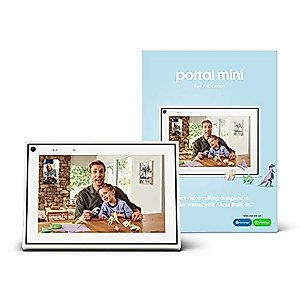 Facebook Portal Mini - Smart Video Calling 8” Touch Screen Display with Alexa - White
