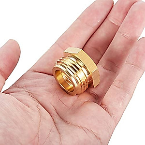 Brass Pipe to Garden Hose Fitting Connect,3/4" GHT male x 1/2" NPT Female Connector,GHT to NPT Adapter Brass Fitting,Garden Hose Adapter 3pcs