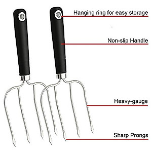 Turkey Lifter Forks Set of 2 Stainless Steel Turkey Lifters with Non-Slip Handle Turkey and Poultry Lifters Turkey Claws Carving Fork