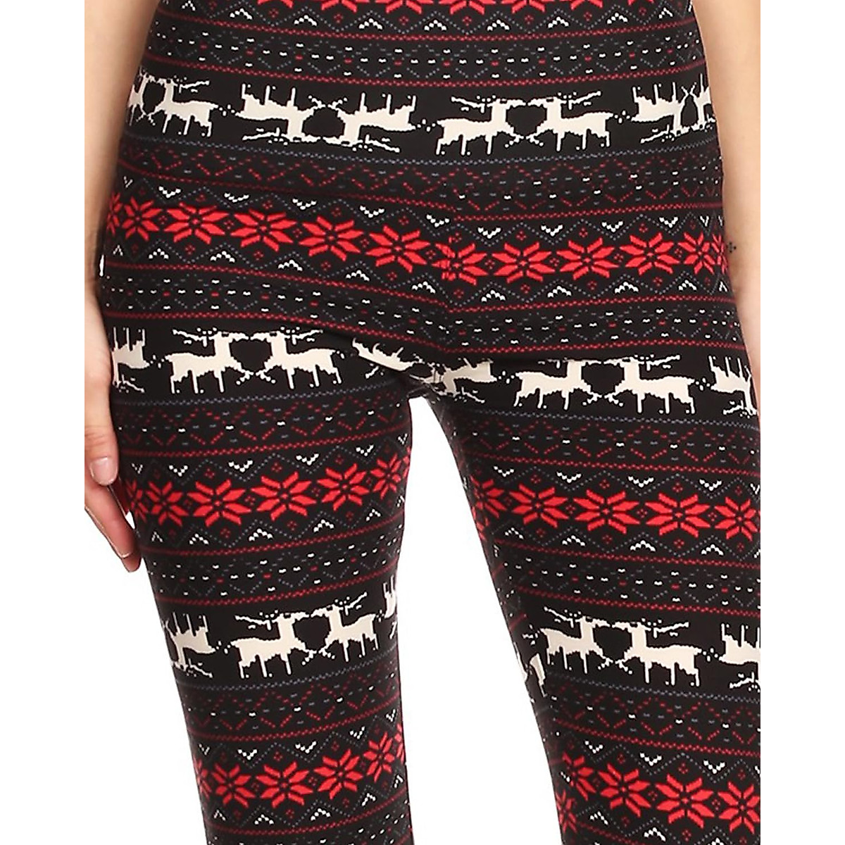 Leggings Depot Women's High Waist Novelty Christmas Holiday Print Leggings-Full Length-N004, Christmas Rush, Plus Size