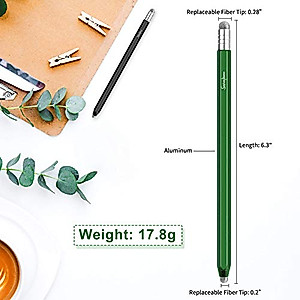 StylusHome Stylus for Touch Screens (2 Pcs), High Sensitivity 2 in 1 Fiber Tips Pen with 8 Extra Replaceable Tips, Stylus for iPad iPhone Tablets Samsung All Universal Touch Screen (Black & Green)