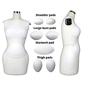 Pro Modular Dress Form Padding Plus Size Kit (24 Pieces) – Adjustable Body Form Padding Set for Sewing and Mannequin – Adult Female Dress Padding – Dress Making and Tailoring Accessories