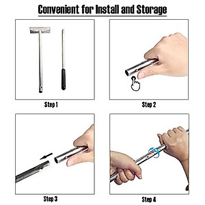 Mydracas Charcoal Grill Rake Grill Ash Tool Accessories,Charcoal Kettle Grill Pizza Oven Ash Rake Stainless Steel-32 inch