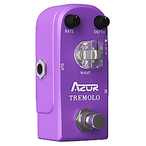 AZOR Pedal Power Adapter with Mini Pedal Tremolo Classic Guitar Effect Pedal