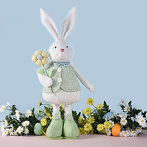 WORLDECO Easter Plush Bunny Gnome 2024 Ornaments, Swedish Garden Plush Doll Gift Spring Long Stretchable Leg, Holiday Room Decor 32 inch