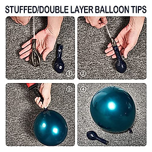 PartyWoo Peacock Blue Balloons, 50 pcs 12 Inch Party Balloons, Double Stuffed Blue Balloons, Latex Balloons for Party Decorations, Birthday Decorations, Wedding Decorations, Baby Shower Decorations