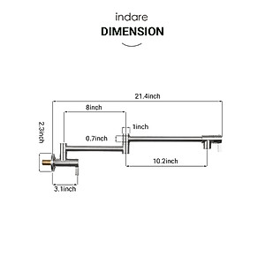 Indare Pot Filler, Pot Filler Faucet Wall Mount, Brass Pot Filler Folding faucets, Kitchen Pot Filler Faucet with Double Joint Swing Arms