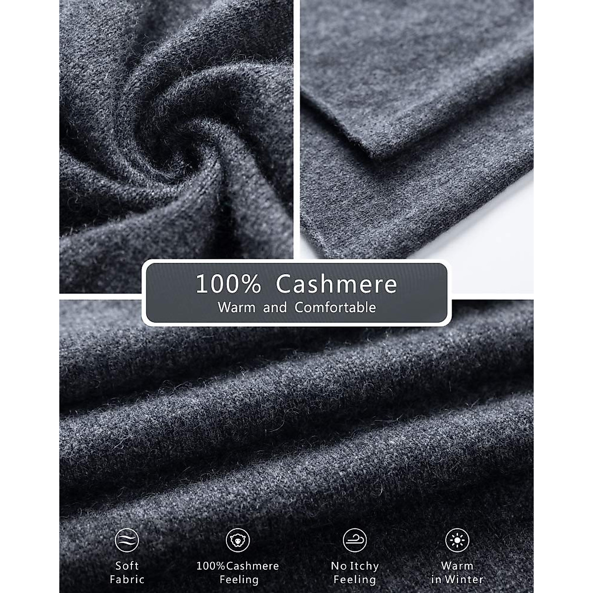 EURKEA 100% Cashmere Winter Scarf in Solid Colors with Gift Box for Women, Warm & Soft & Lightweight, Gift Ready