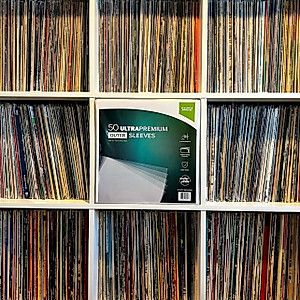 Vinyl Record Outer Sleeves - Audiophile Approved Ultra Premium 4Mil Sleeves - 50 Pack for 12” Records - Slim Fit: Single & Double Lps - Super Soft Archival Quality Plastic Covers