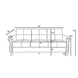 Meeyar Couches for Living Room,83'' Width Comfy Sofa 3 Seater Sofa for Living Room 3 Seater Comfy Couch Room Couch