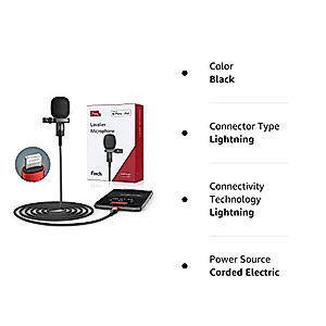 PIXEL Microphone for iPhone iPad(Apple MFi-Certified) from Mic for iPhone Live Streaming Vlogging | External Microphone for iPhone Video Recording, Compatible with Apple Lightning Devices (5ft)