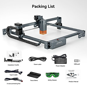 ATOMSTACK X7 Pro 50W Laser Engraver, Laser ingravor Cutter, 10W Output Power CNC Laser Engraver Cutting Machine, Eye Protection Fixed-Focus, DIY Laser Marking for Wood and Metal, 400x410mm