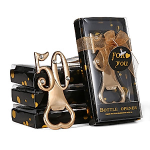 24 Pack 50th Birthday Bottle Opener for 50th Birthday Party Favors 50th Wedding Anniversaries Souvenirs Favors Gifts Table Decorations with Individual Gift Box for Guests (24, 50th)