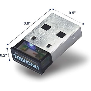 TRENDnet Low Energy Micro Bluetooth 4.0 Class I USB 2.0 with Distance up to 100Meters/328 Feet. Compatible with Win 8.1/8/7/Vista/XP Classic Bluetooth, and Stereo Headset, TBW-106UB