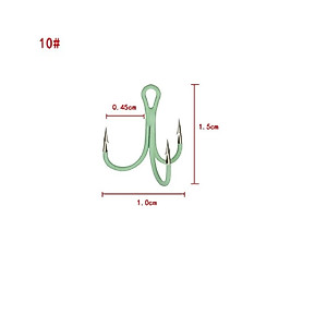 ZIYTEX 10PCS Luminous Fishing Hooks Fishhooks Fishing Accessories Hooks Glow in Night Fishing Baits Kit Lots Luminous Fishing Tackle Hook 2# 4# 6# 8# 10# Fishing Lures (Color : 10)