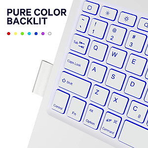 CHESONA for iPad 9th Generation Case with Keyboard, 360° Rotatable, 7 Color Backlit, Slim Cover, Apple Pencil Holder, Keyboard for iPad (8th/7th Gen 10.2 Inch), Air 3rd Gen, Pro 10.5 inch