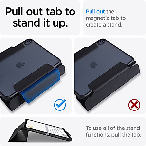 Spigen Ultra Hybrid Pro Designed for 8.3 inch iPad Mini 7 Case A17 Pro (2024), iPad Mini 7th/6th Generation Case (2024/2021) w/Clear Transparent Back and Pencil Holder - Black