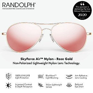 Randolph USA | Amelia Aviator Authentic Sunglasses for Women Non-Polarized 100% UV