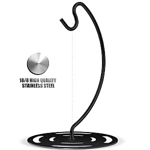 Coopenju Banana Holder Stand Stainless Steel, Modern Banana Tree Hanger with Larger Base & Won't Topple Over, Banana Hanger Rack for Any Kitchen Countertop