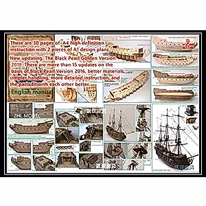 The Black Pearl Golden Version 2021 Wood Model Ship kit 31 inch