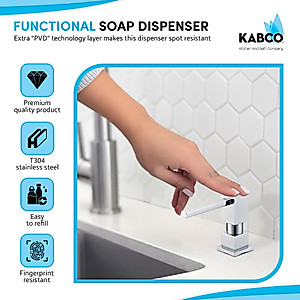 KABCO SD12BN Modern Brushed Nickel Stainless Steel Kitchen Under Sink Dish Dishwasher Soap Dispenser Lotion Dispenser Set for Kitchen Sink Built in Hand Soap Dispenser Pump Countertop Water Dispenser
