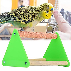 Jeanoko Parrot Frosted Stick Triangle Stand Perch Parrot Stand Lightweight Portable Lovebird for Macaw