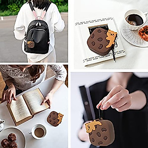 Powerbeats Pro Case, 3D Cute Cartoon Character Shockproof Protective Silicone Case Cover for Powerbeats Pro with Keychain for Girls Women Kids (Cookie Bear)