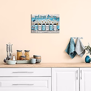 God Says You Are Wall Art - Daisy Wall Decor - Christian Inspirational Encouragement Gifts for Women - Butterfly Picture Living Room Bathroom Bedroom Office Home Decor (Daisy Flower,12x16 inch Unframe)…