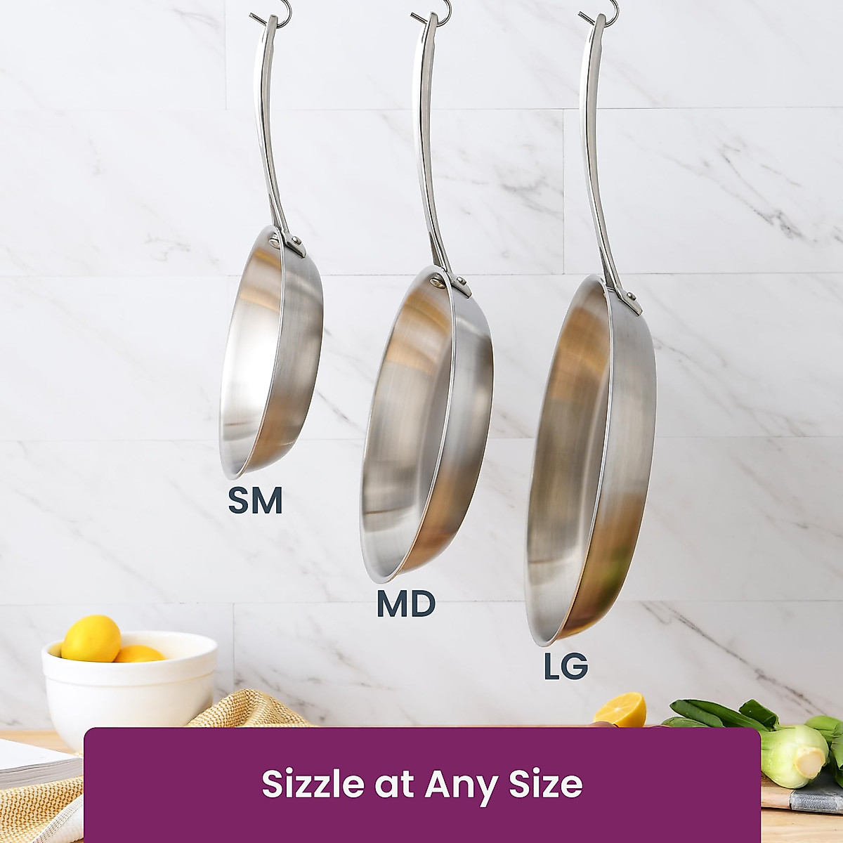 American Kitchen - 10 inch Stainless Steel Skillet & Frying Pan, Made In America