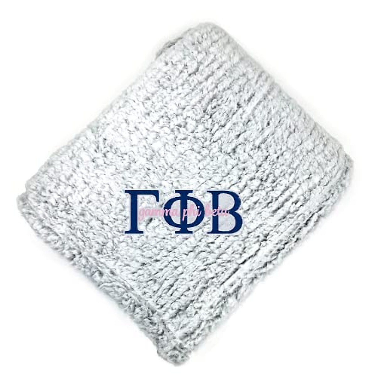 Go Greek Chic Gamma Phi Beta Embroidered Sherpa Fuzzy Throw Blanket